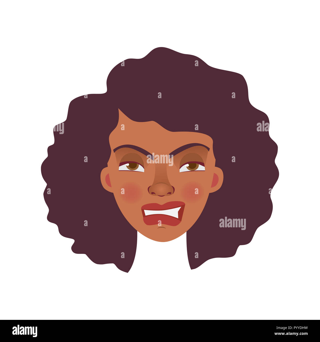 Face of African woman. Emotions of african american woman face. Facial ...