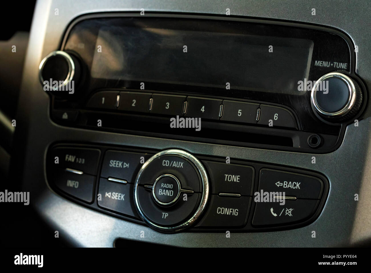 Modern car multimedia control panel close up Stock Photo - Alamy