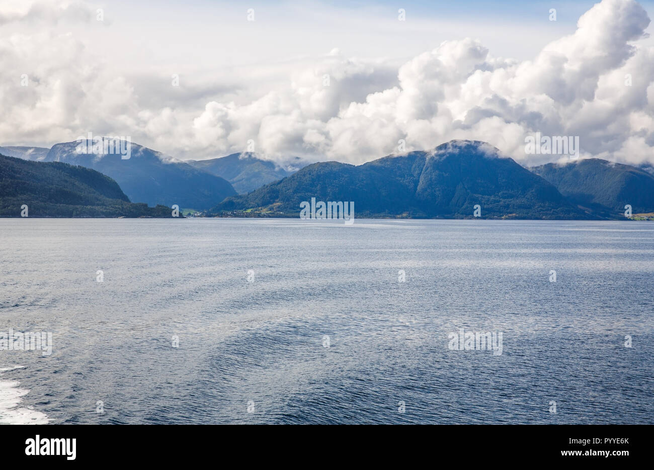 Landscape with the fjord and mountains in Norway Stock Photo - Alamy