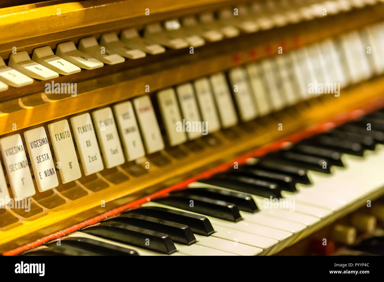 closeup of Keyboard of organ in a church Stock Photo - Alamy