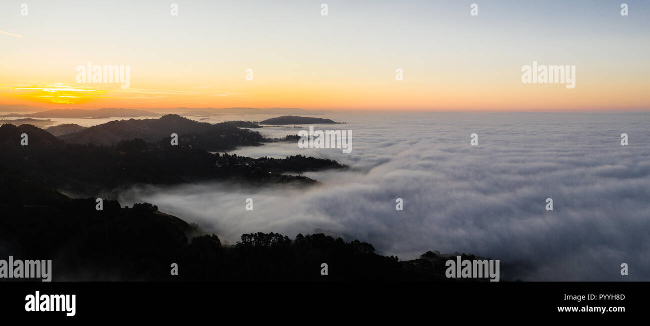 The marine layer, a moist air mass that develops over the ocean in the ...