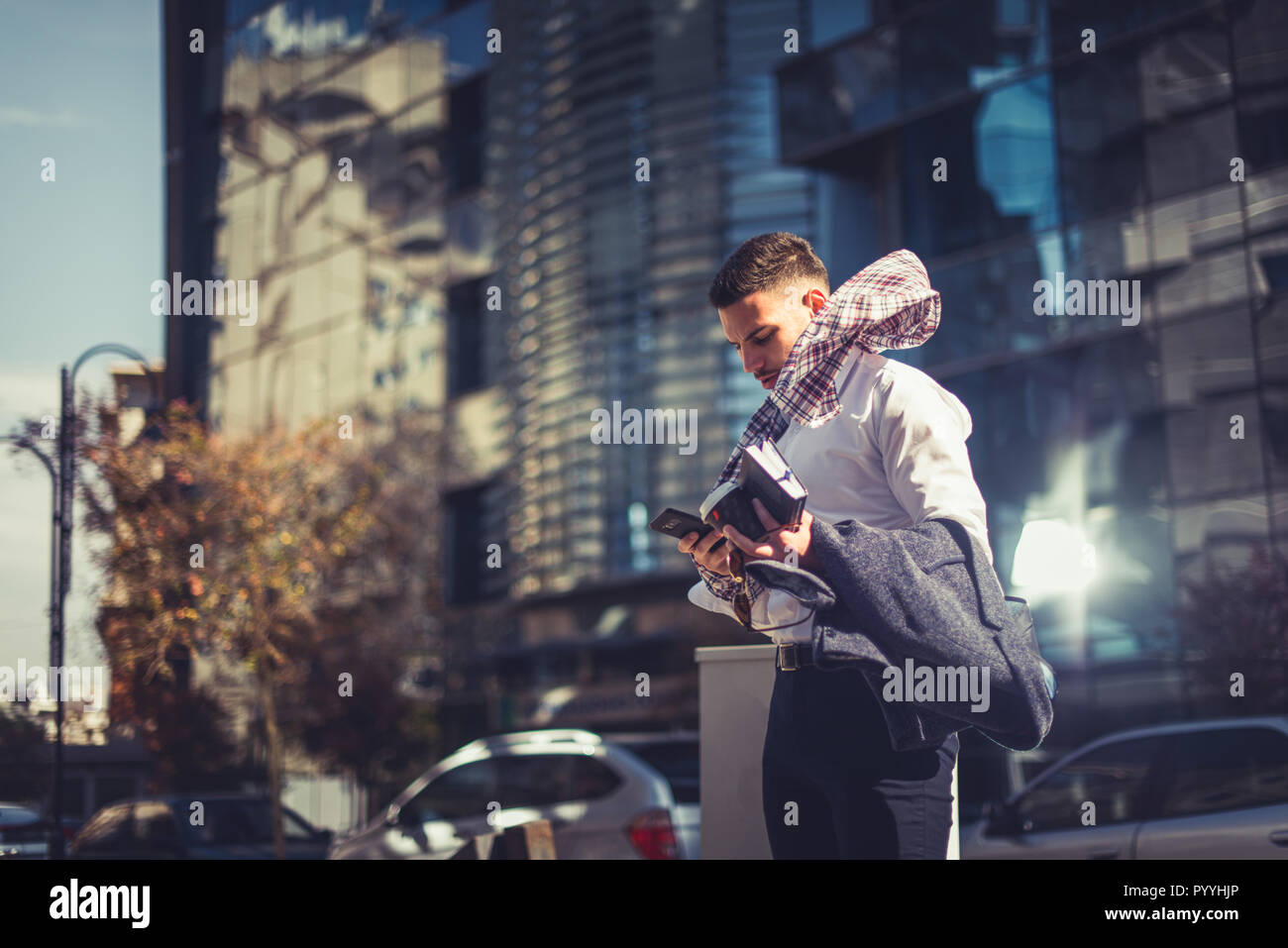 Wind blowing scarf man hi-res stock photography and images - Alamy