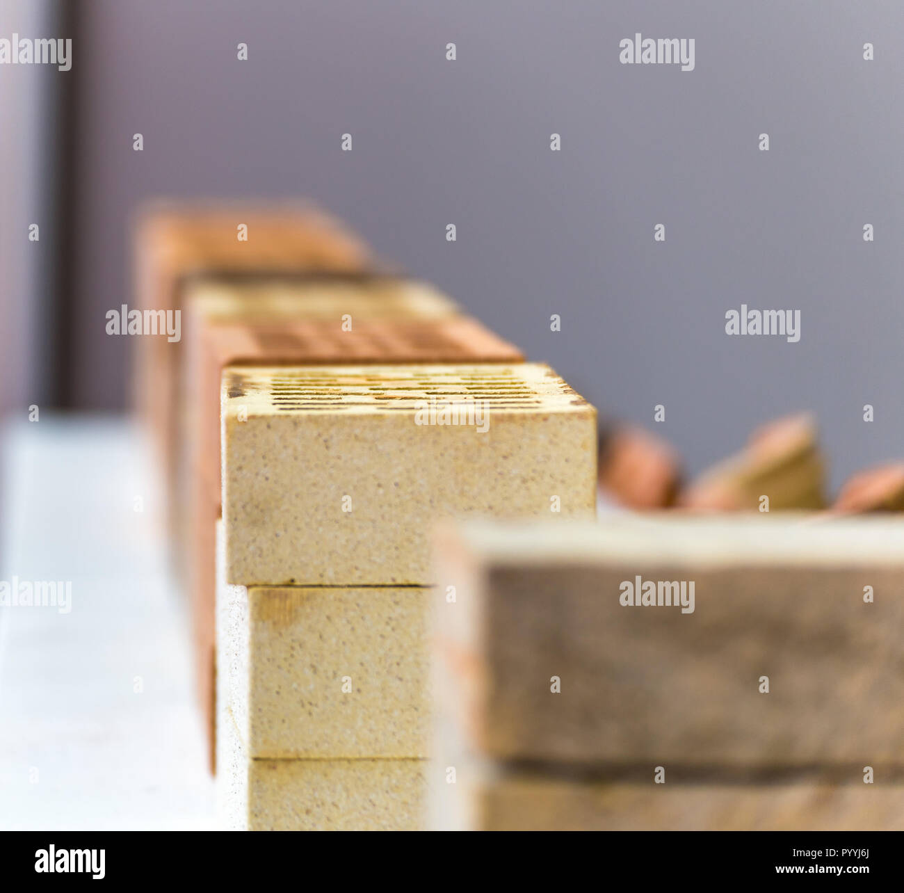 Display of stacks of bricks Stock Photo - Alamy