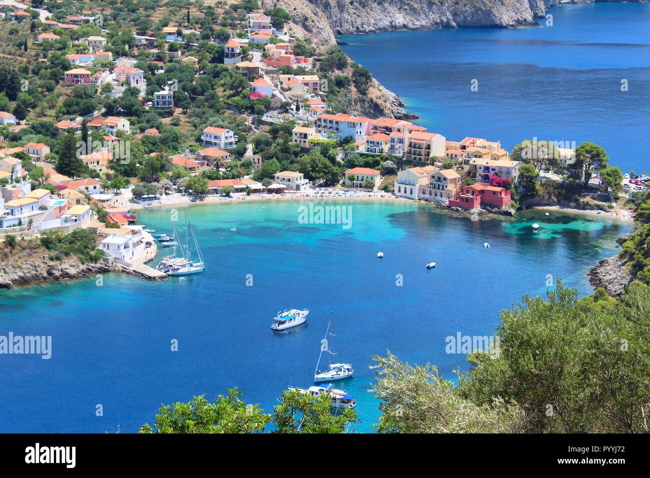 beautiful picturesque village of Asos in Cephalonia/Kefalonia in Greece ...