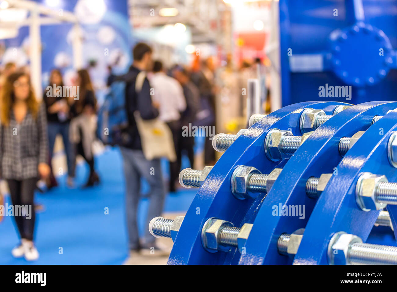 blue hydraulic gear at exhibition Stock Photo - Alamy