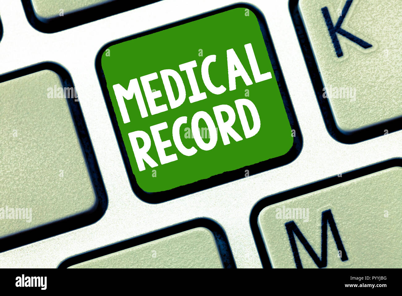 Handwriting text Medical Record. Concept meaning In order written ...
