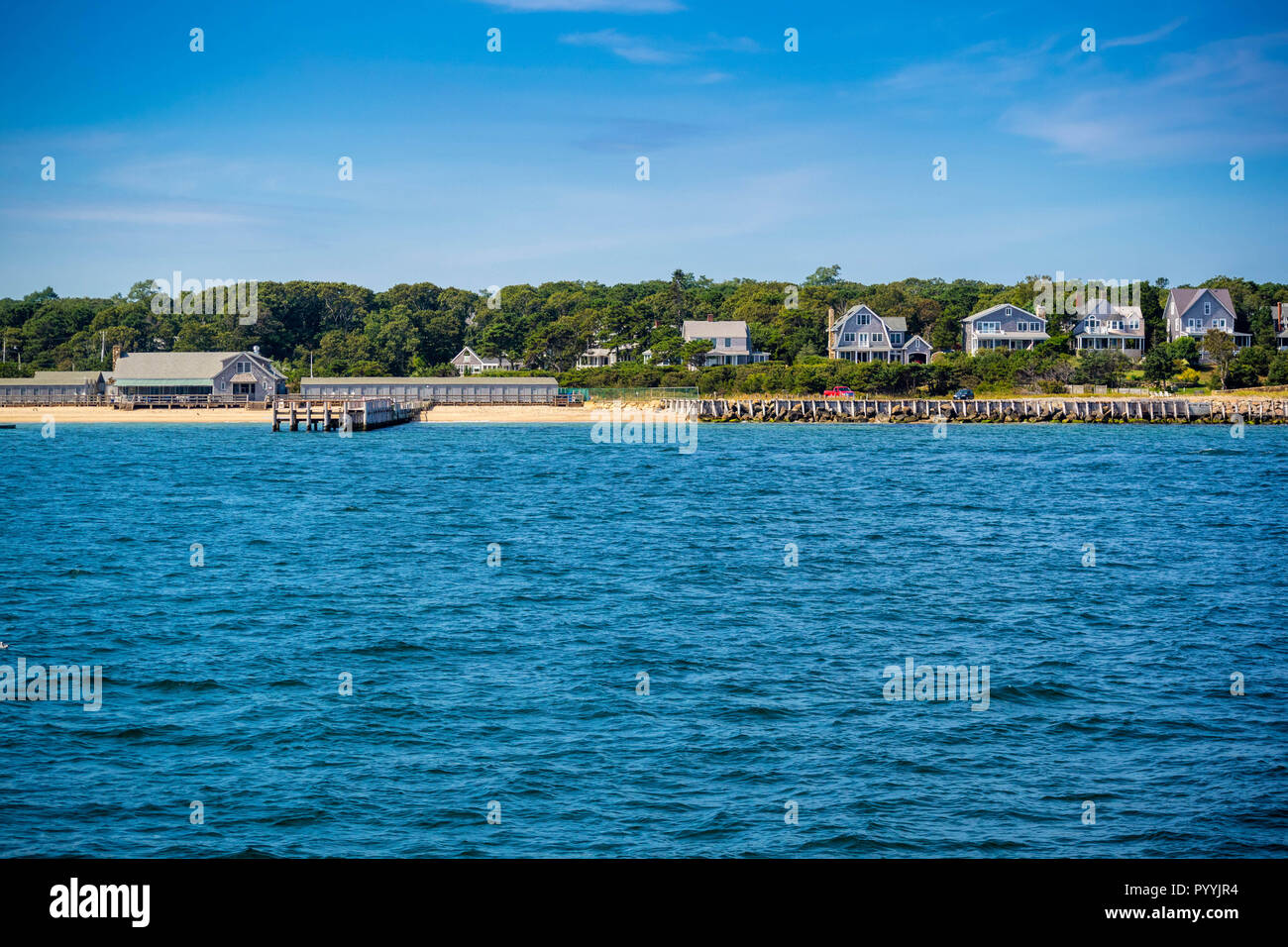 The overlooking view of the island in Massachusetts at Cape Cod Martha ...