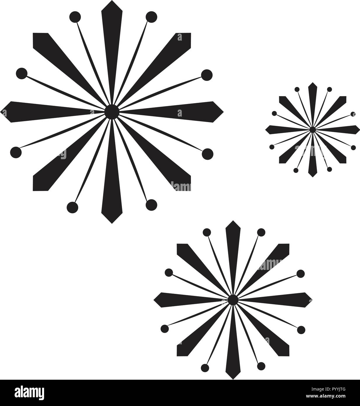 Snowflakes clip art Black and White Stock Photos & Images - Alamy