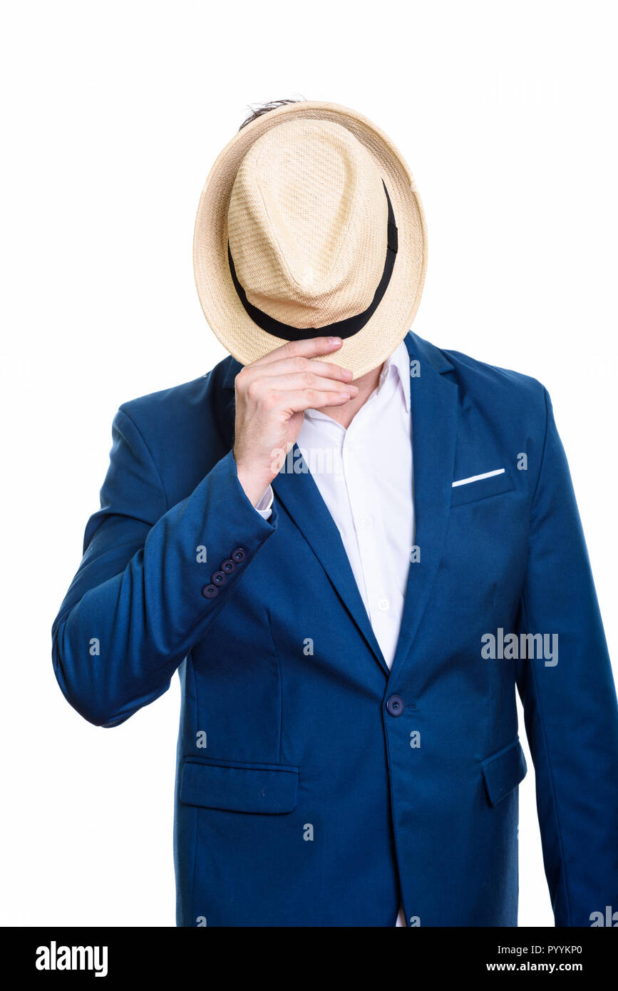 Man with hat covering face hi-res stock photography and images - Alamy