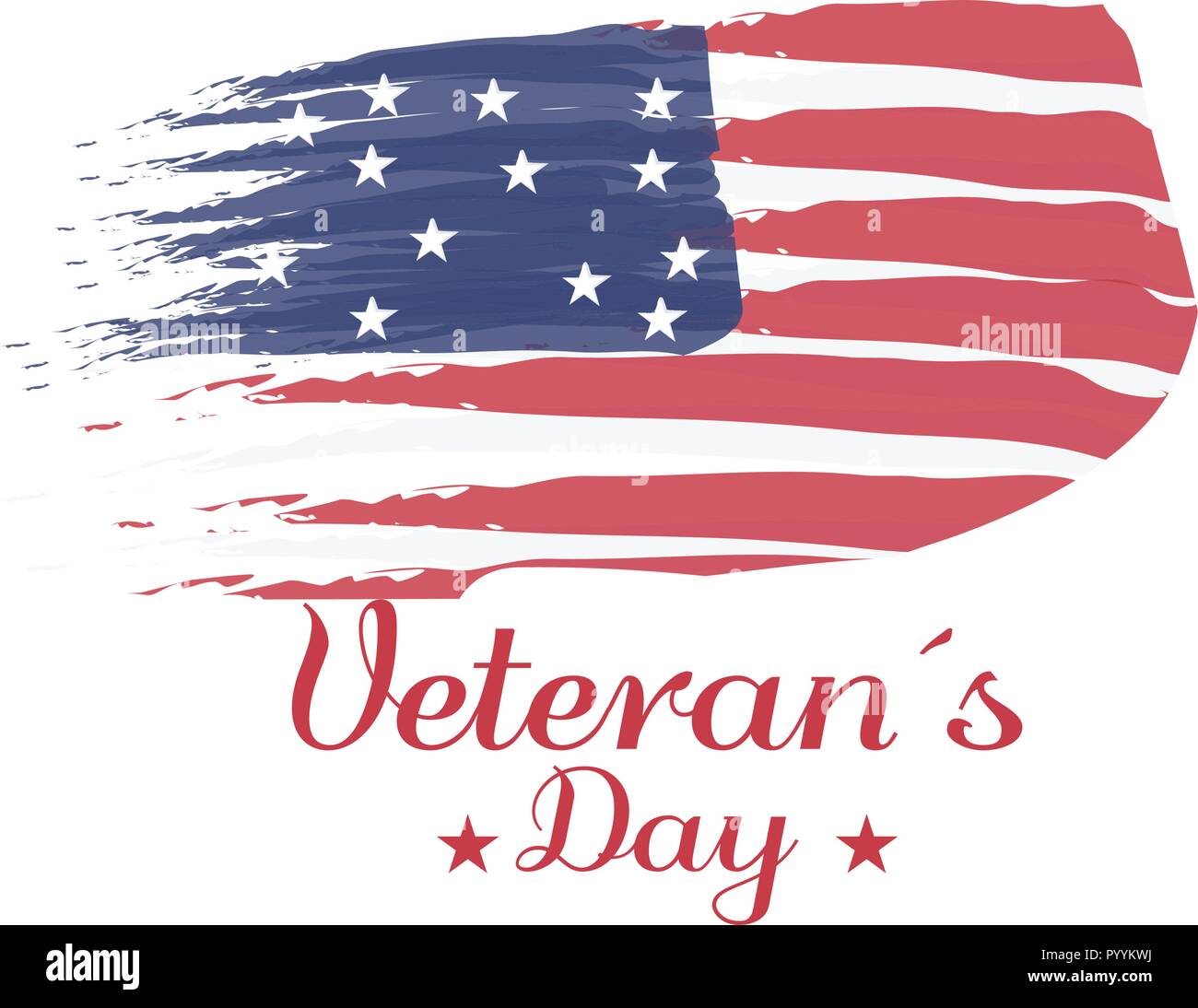 Veteran day label with the flag of United States Stock Vector Image ...