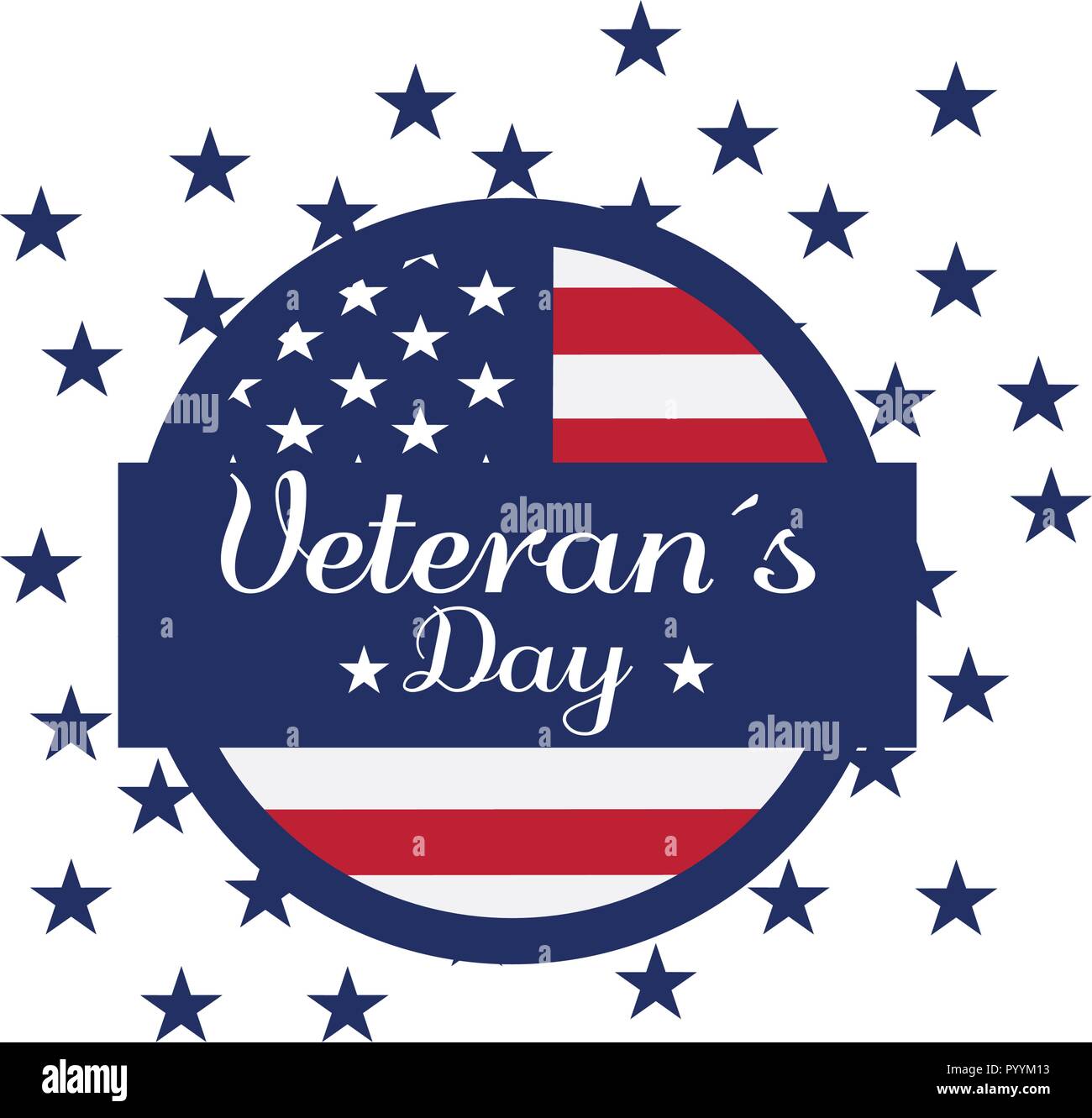 Veteran day label with the flag of United States Stock Vector Image ...
