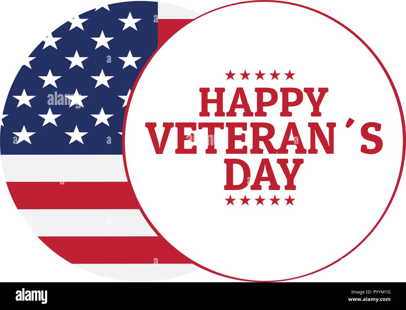 Veteran day label with the flag of United States Stock Vector Image ...