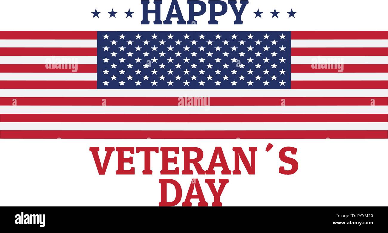 Veteran day label with the flag of United States Stock Vector Image ...