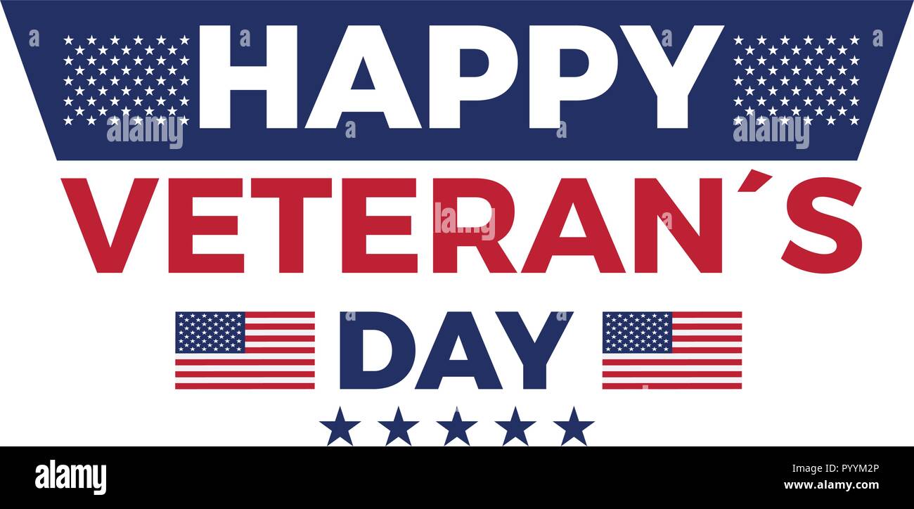 Veteran day label with the flag of United States Stock Vector Image ...