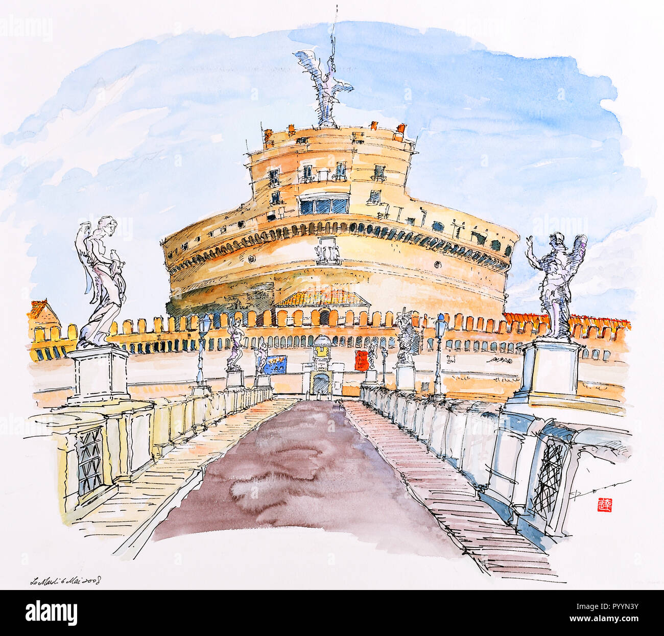 Illustration of Italy Stock Photo - Alamy