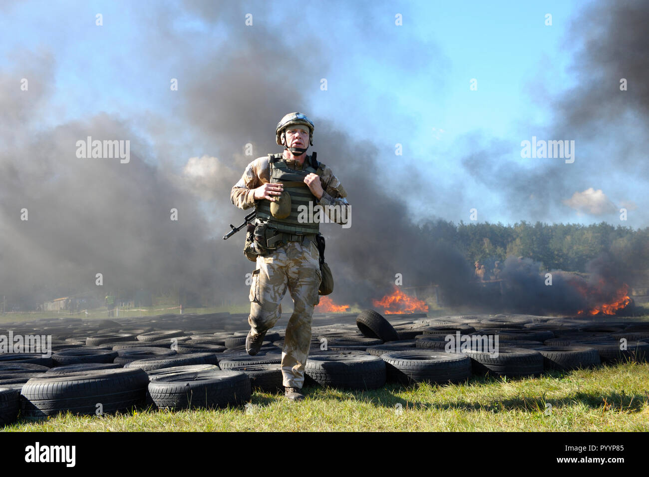 Tyre obstacle course hi-res stock photography and images - Alamy