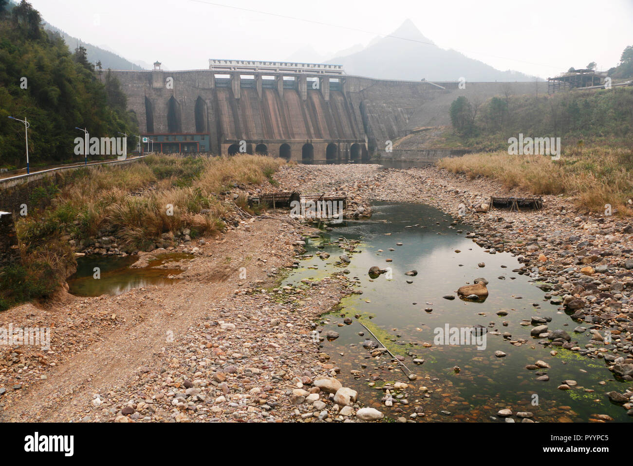 The reservoir dam Stock Photo - Alamy