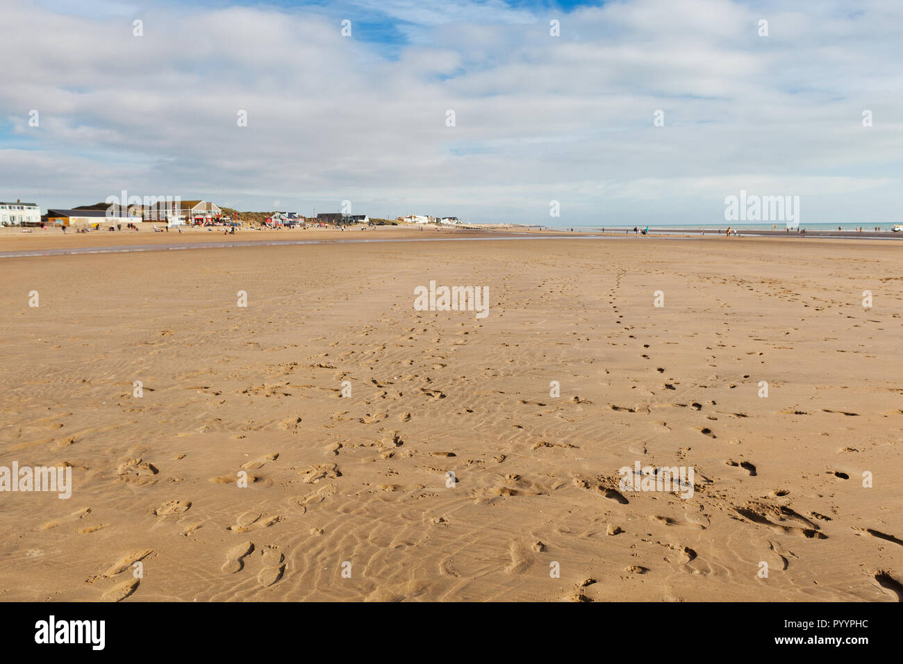 Camber Sands, sandy beach at the village of Camber, East Sussex near ...