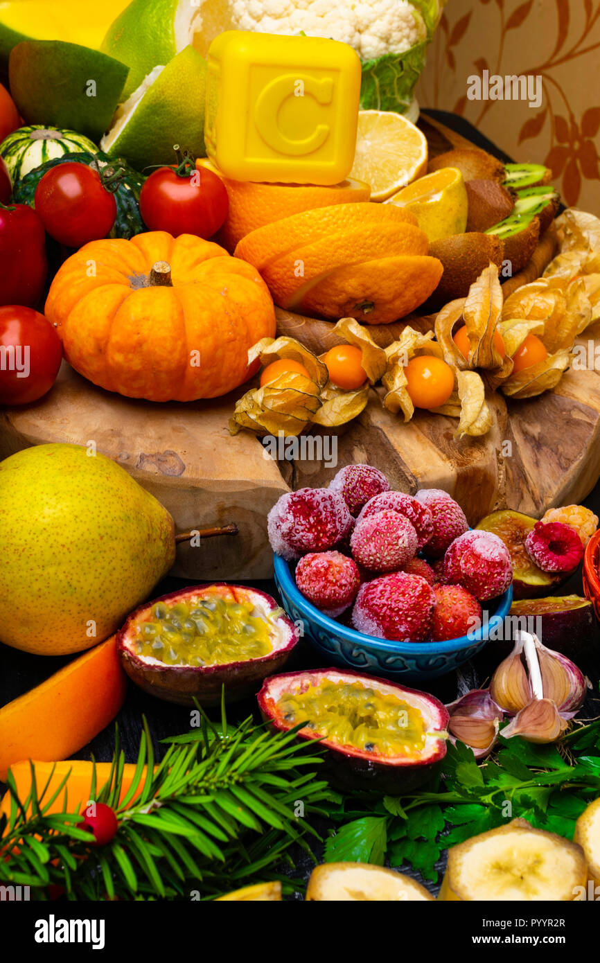 Vitamin C in fruits and vegetables. Natural products rich in vitamin C ...