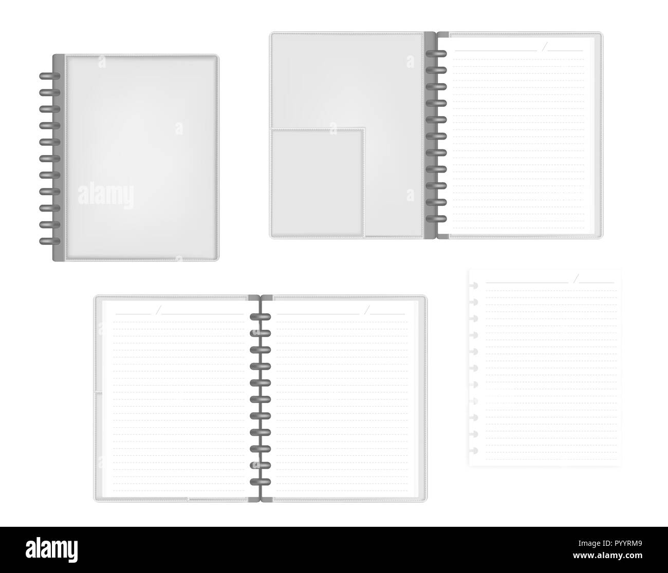 Open and closed discbound letter size notebook with interior pocket top ... Open and closed discbound letter size notebook with interior pocket top ...