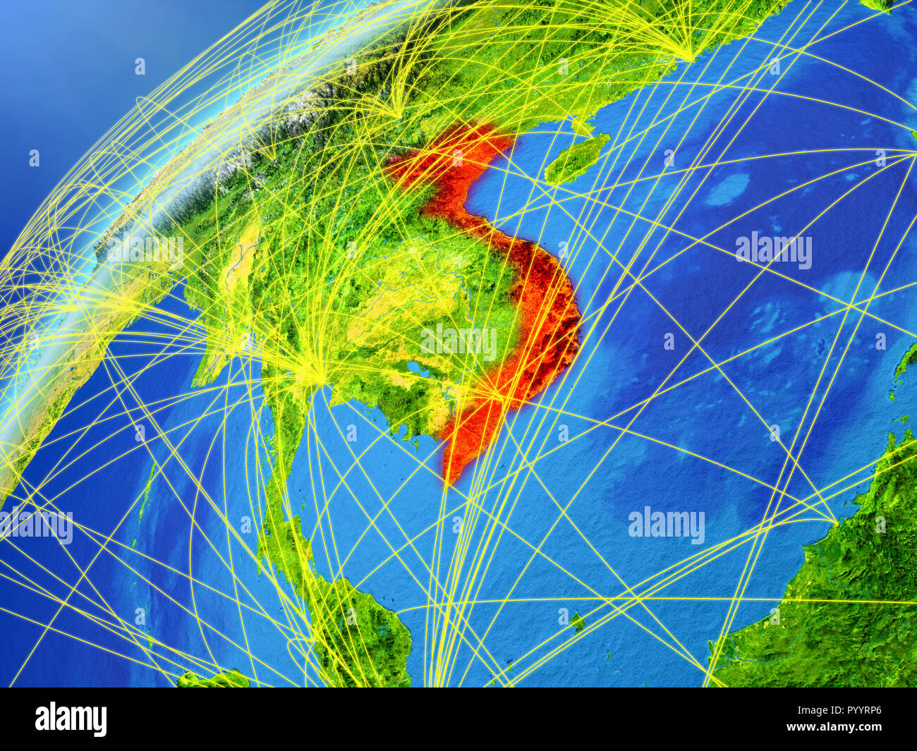 Vietnam communication network map hi-res stock photography and images ...