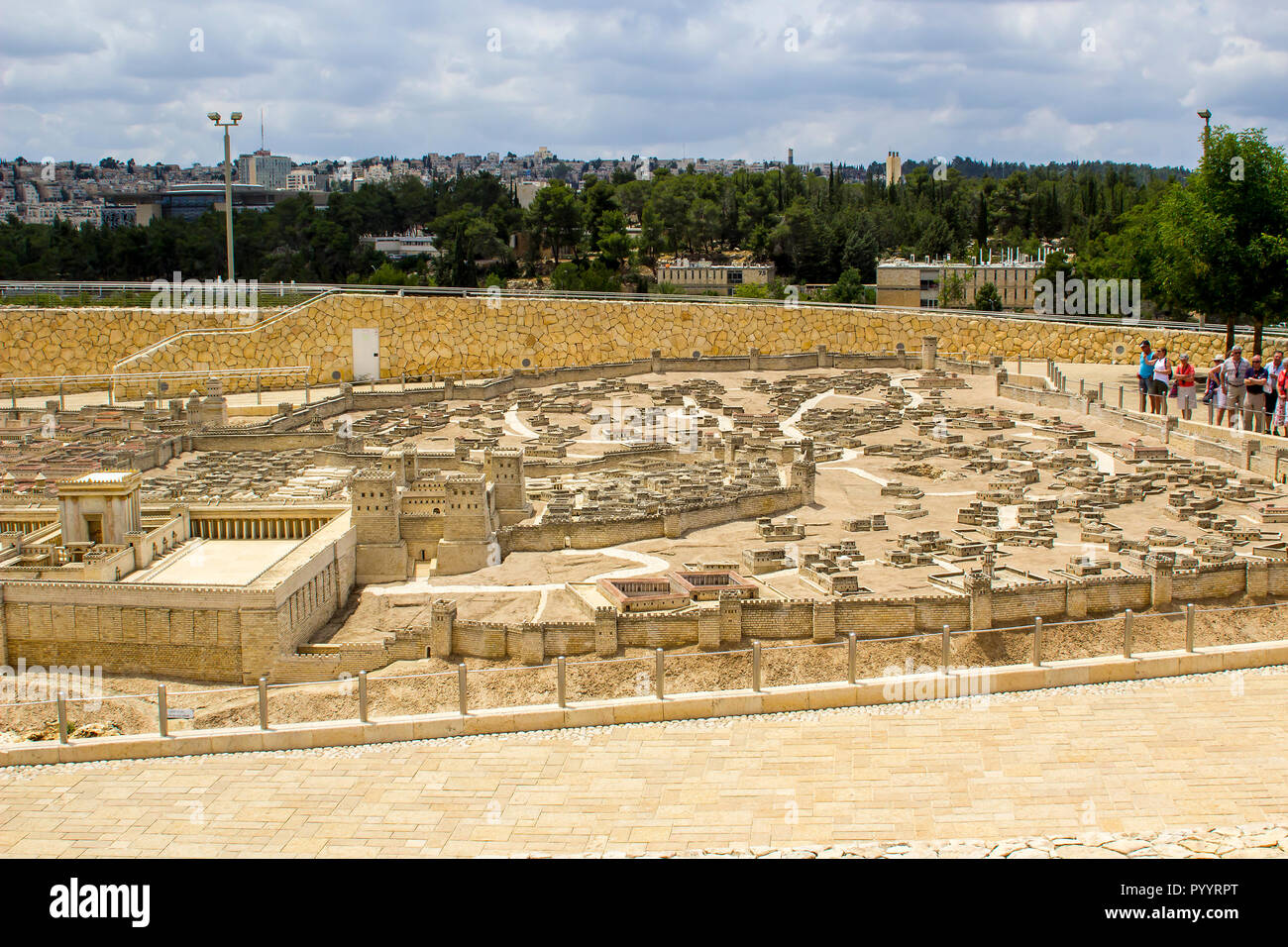 9 May 2018 Visitors walk around the outdoor scale model of the ancient ...