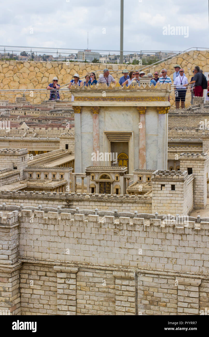 9 May 2018 Visitors walk around the outdoor scale model of the ancient ...