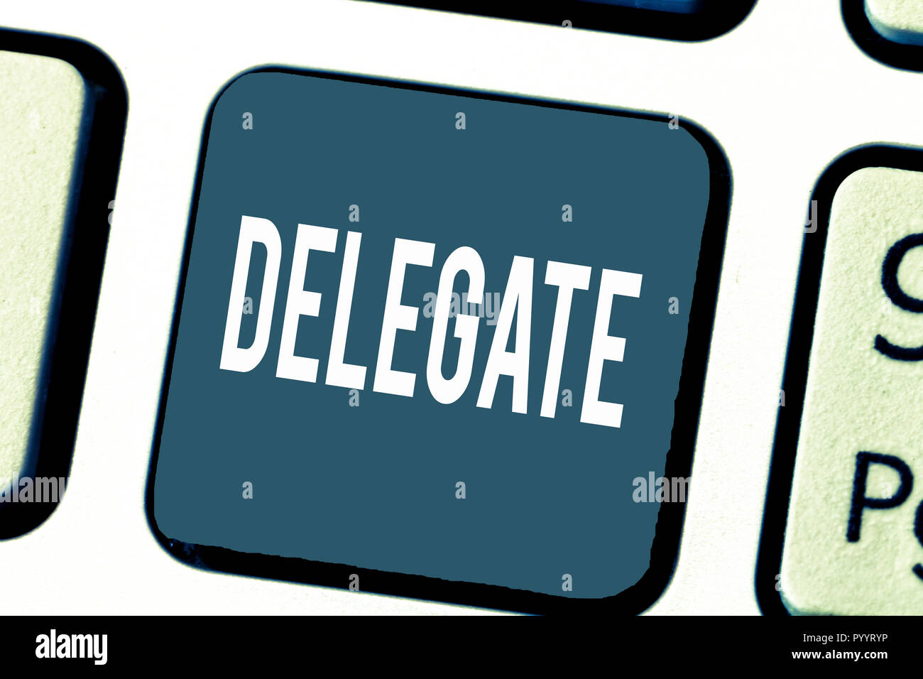 Handwriting text Delegate. Concept meaning demonstrating sent or ...