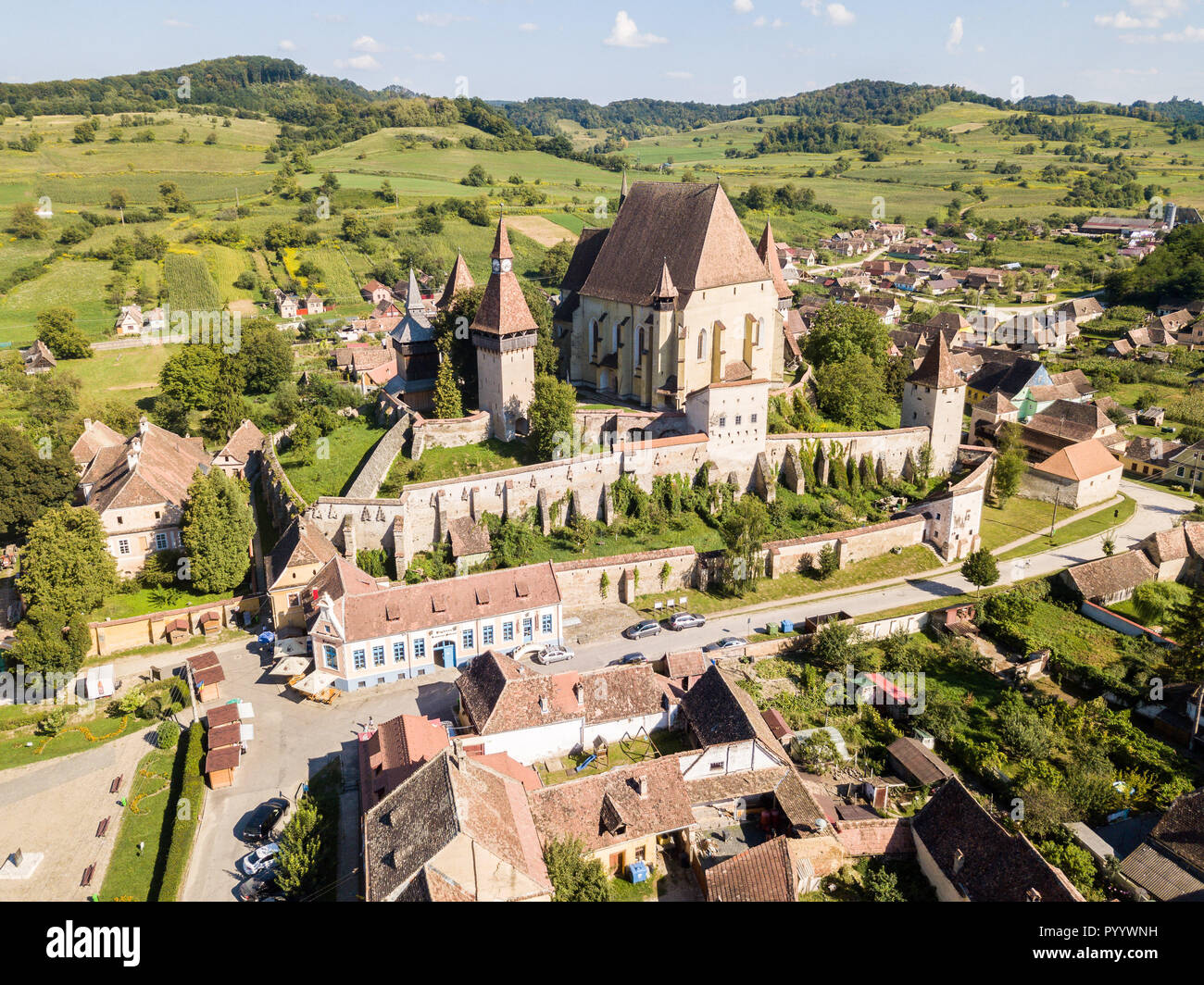 Biertan town and Biertan lutheran evangelical fortified church in Sibiu ...