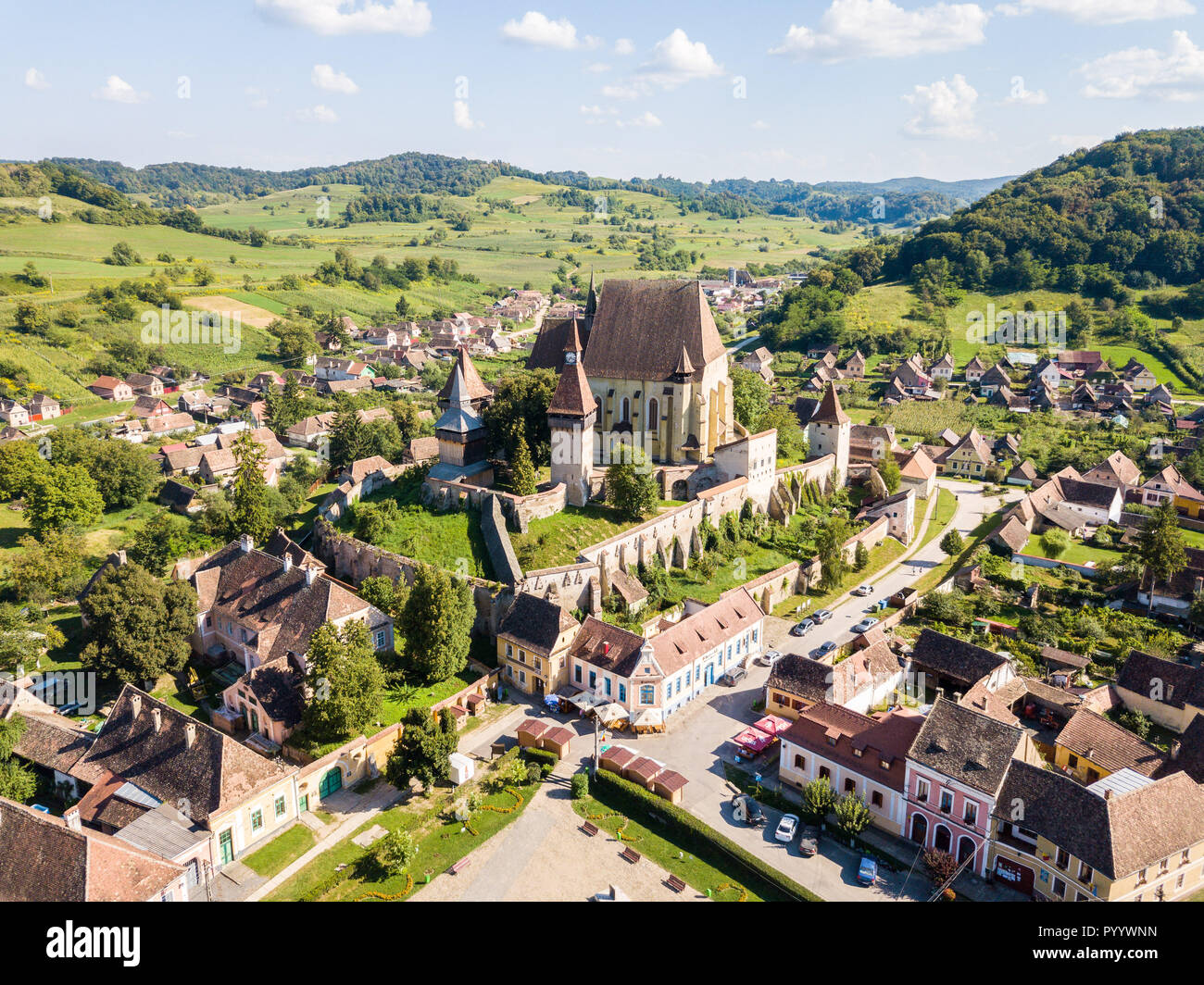 Biertan town and fortified church in Transylvania, Romania. Medieval ...