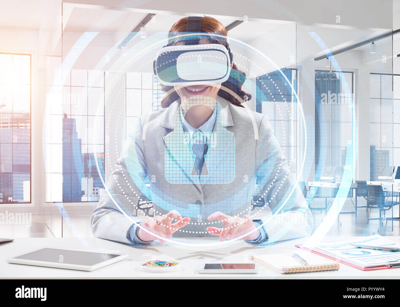 Virtual protection concept Stock Photo - Alamy