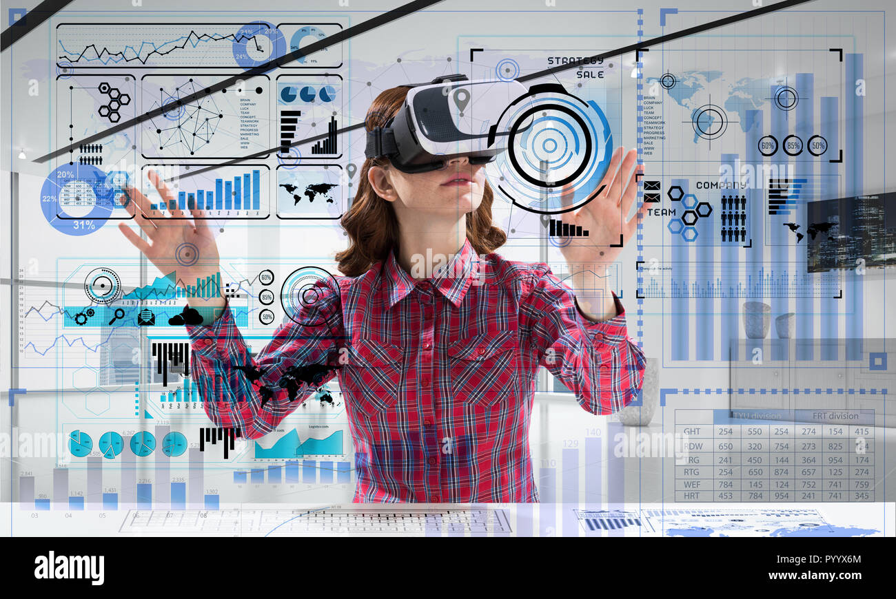 Virtual reality experience Stock Photo - Alamy