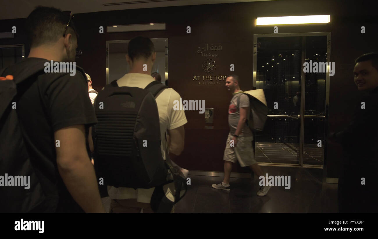 People are waiting for the elevator to the world's tallest observation ...