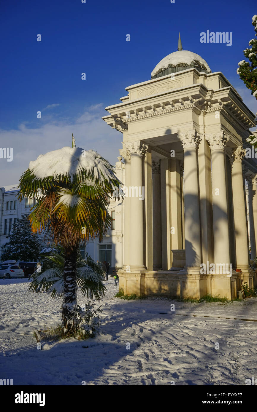 Sukhumi, Abkhazia-January 29, 2017: white Colonnade old Sukhum in ...