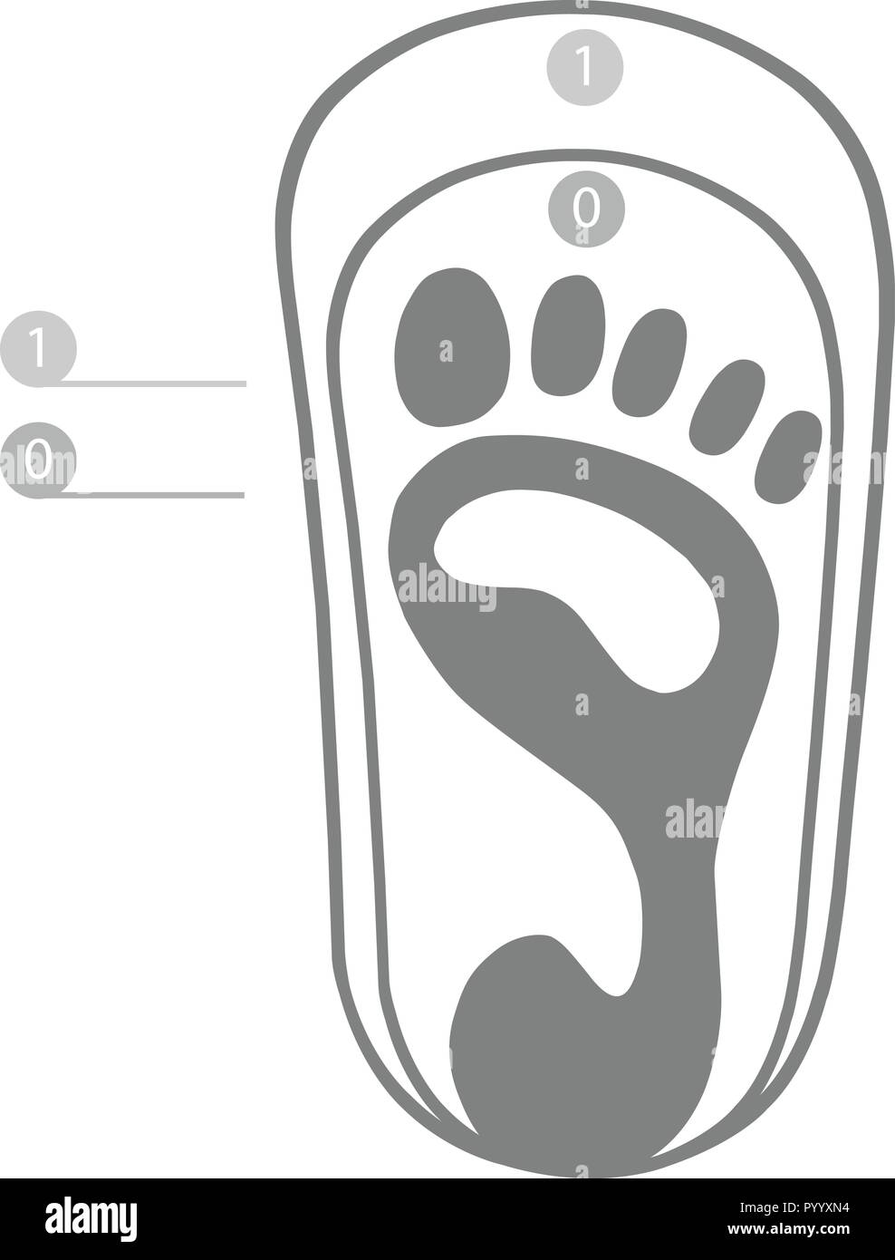 Human footprint icon of right foot with indications Stock Vector Image ...
