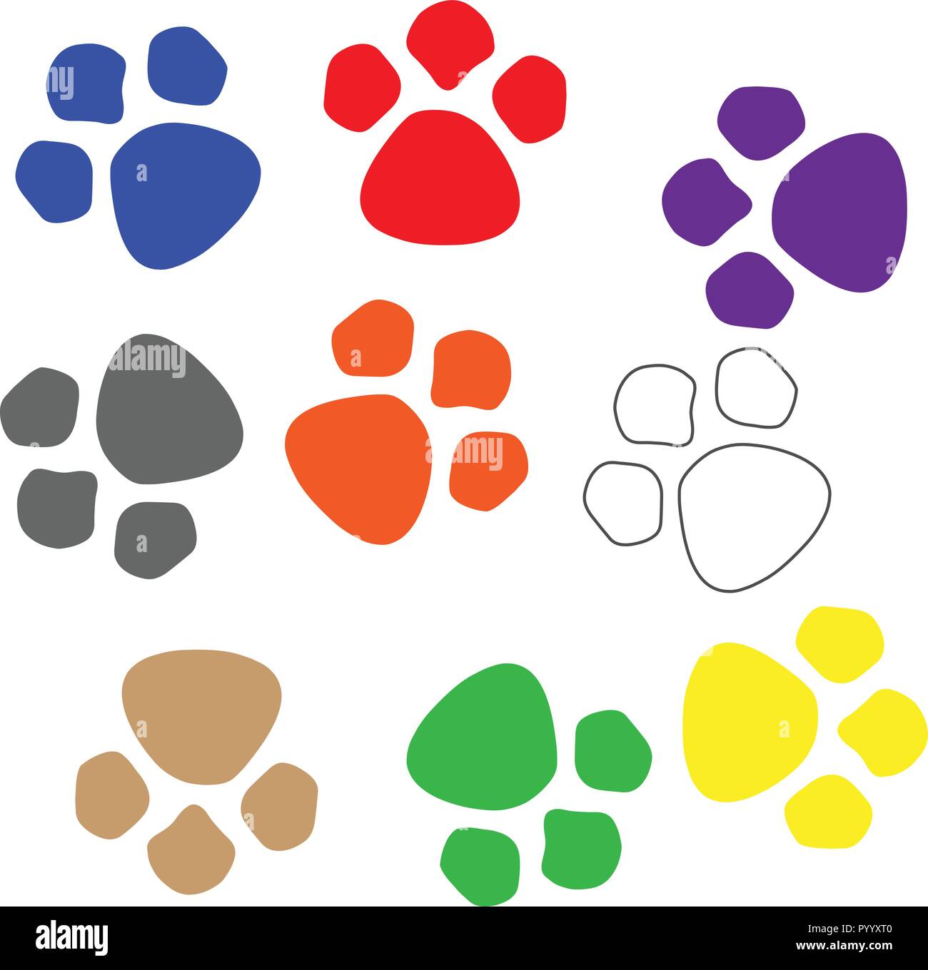 Dog paw prints vector hi-res stock photography and images - Alamy
