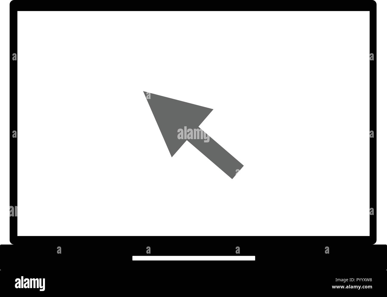 Laptop with black arrow on its display Stock Vector Image & Art - Alamy