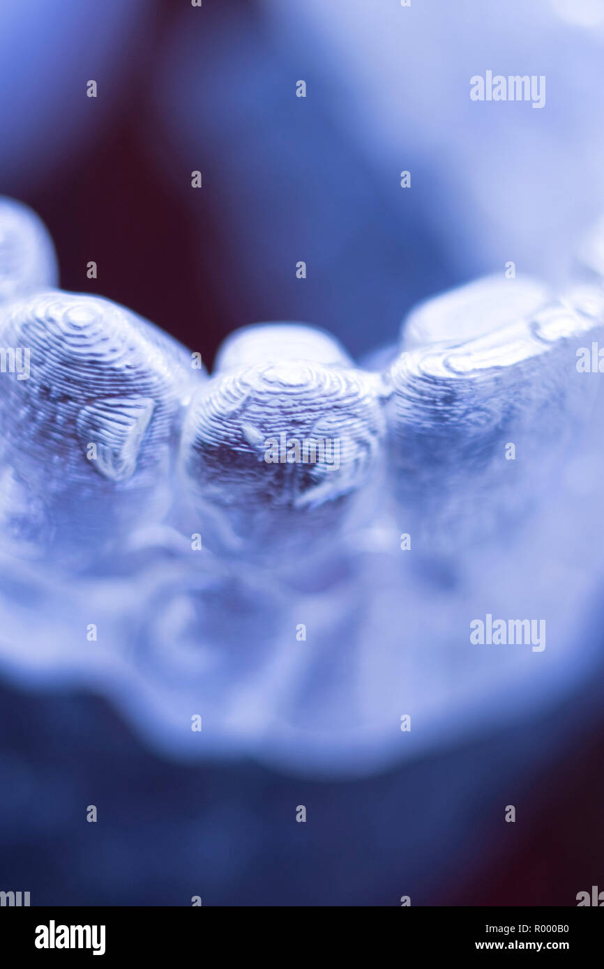 Invisible dental teeth aligners brackets used to align each tooth in ...