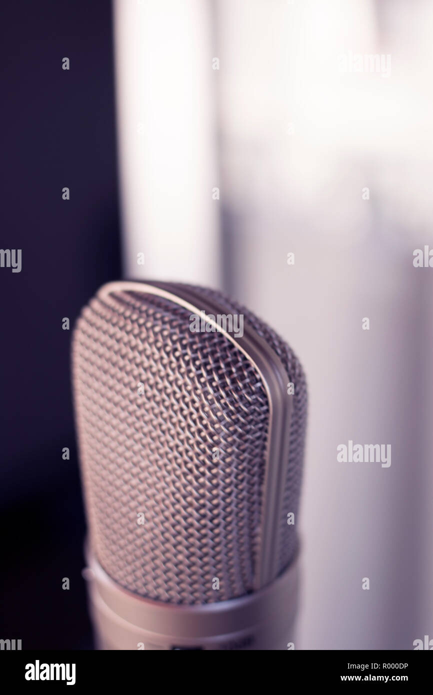 Sound recording studio large diaphragm voice microphone for voiceover ...