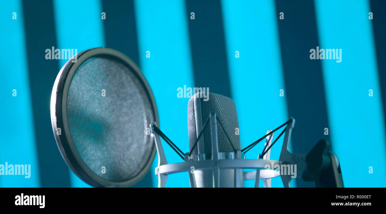 Sound recording studio large diaphragm voice microphone for voiceover ...