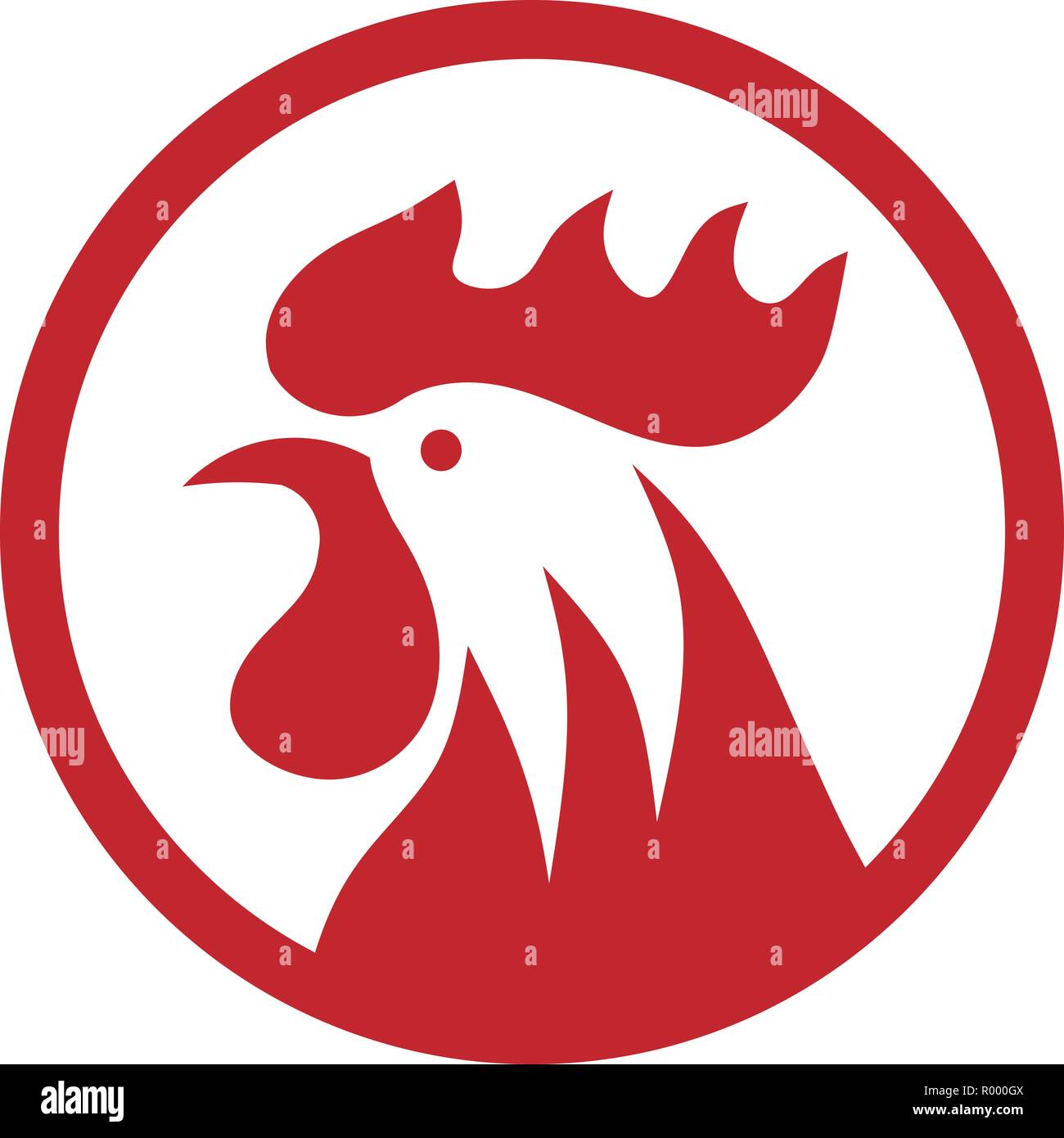 circle roosters logo concept, Chicken heads with circle logo vector ...