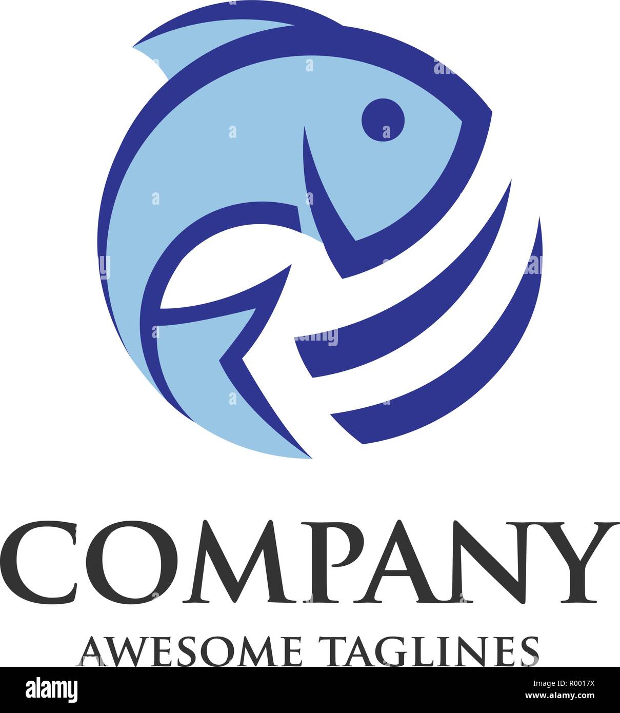 creative Sea fish abstract circle logo modern style logo vector Stock ...