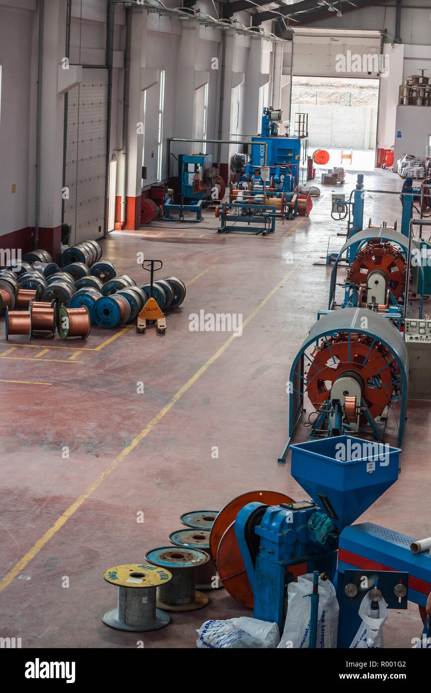 Cable Manufacturing Factory Interior Stock Photo - Alamy