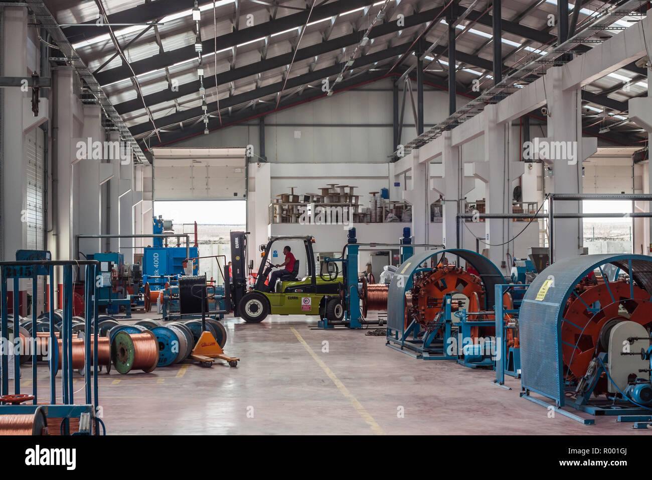 Cable Manufacturing Factory Interior Stock Photo - Alamy