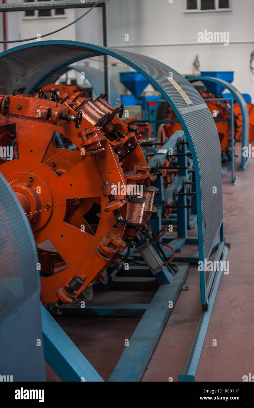 Cable Manufacturing Factory Interior Stock Photo - Alamy