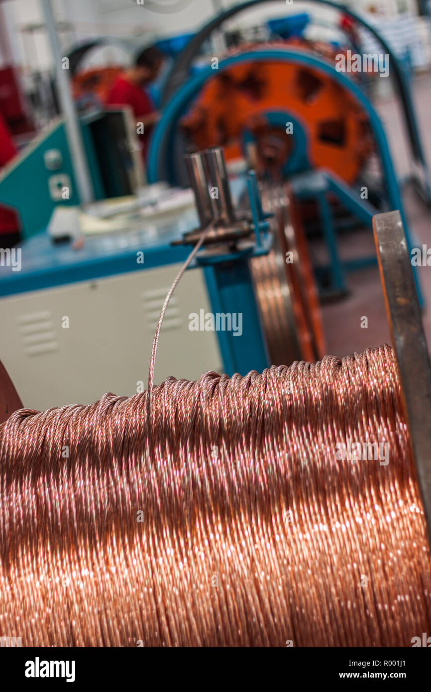 Cable Manufacturing Factory Interior Stock Photo - Alamy
