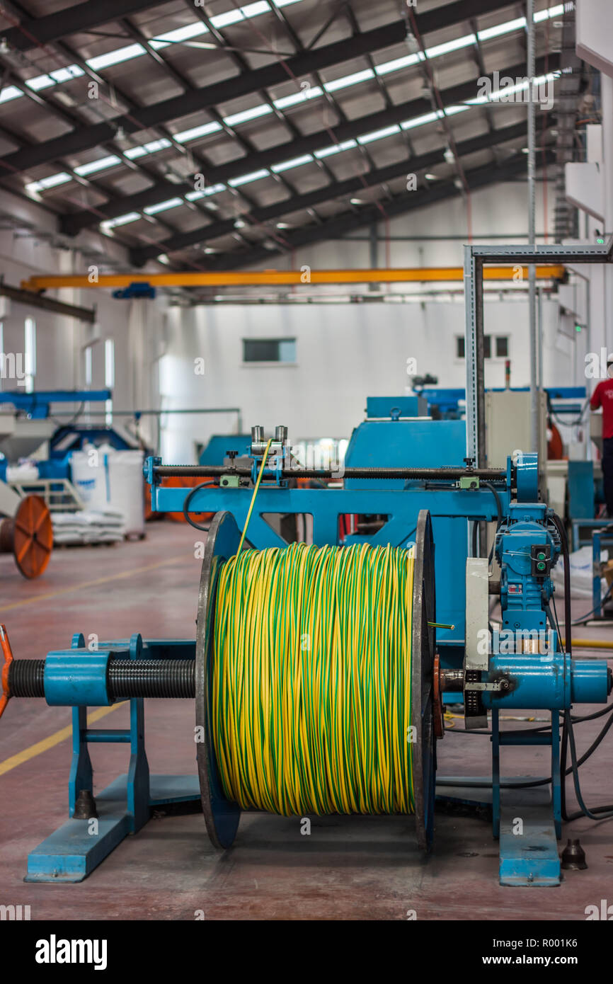 Cable Manufacturing Factory Interior Stock Photo - Alamy
