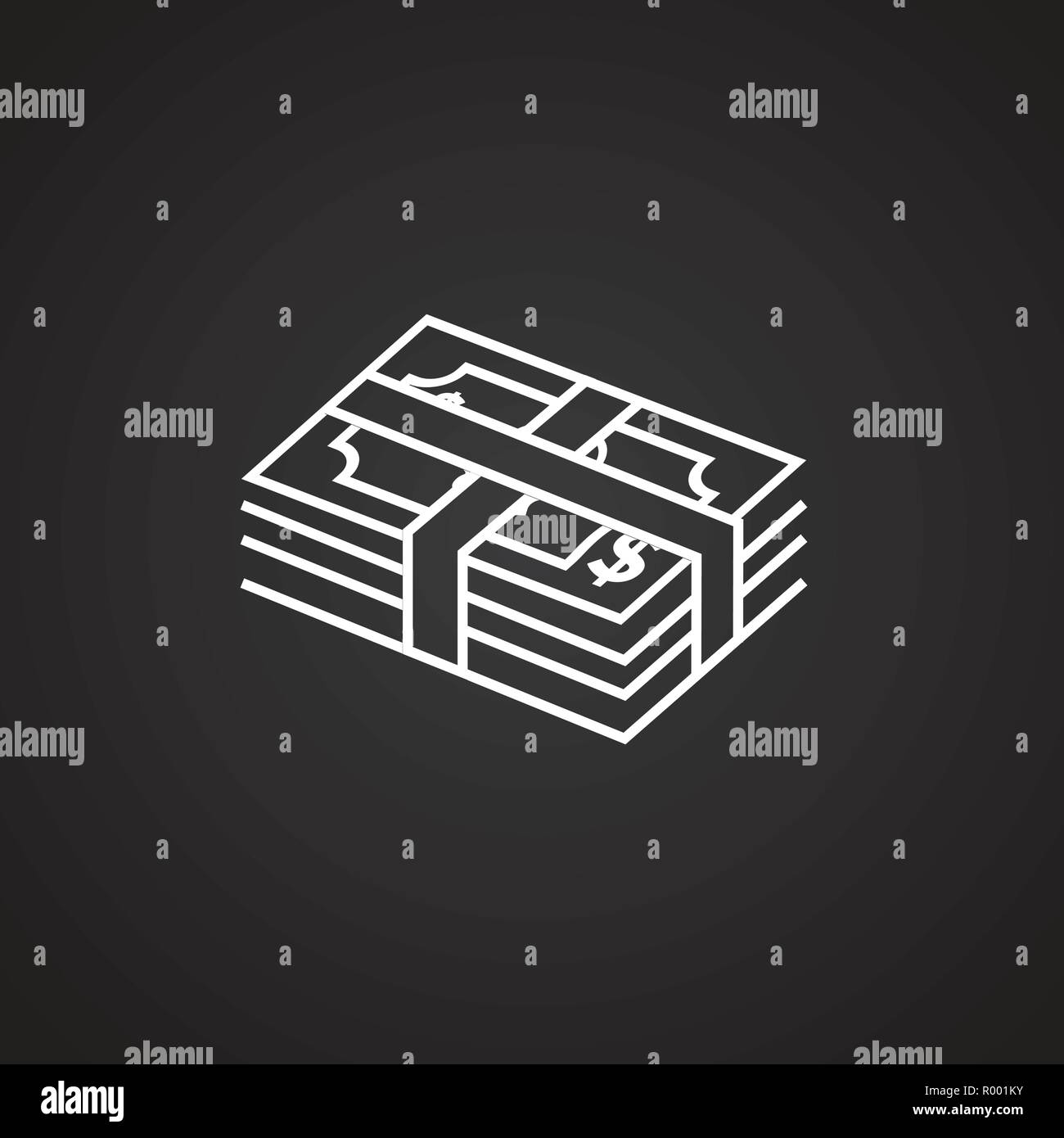 Cash value stack on black background icon Stock Vector Image & Art - Alamy
