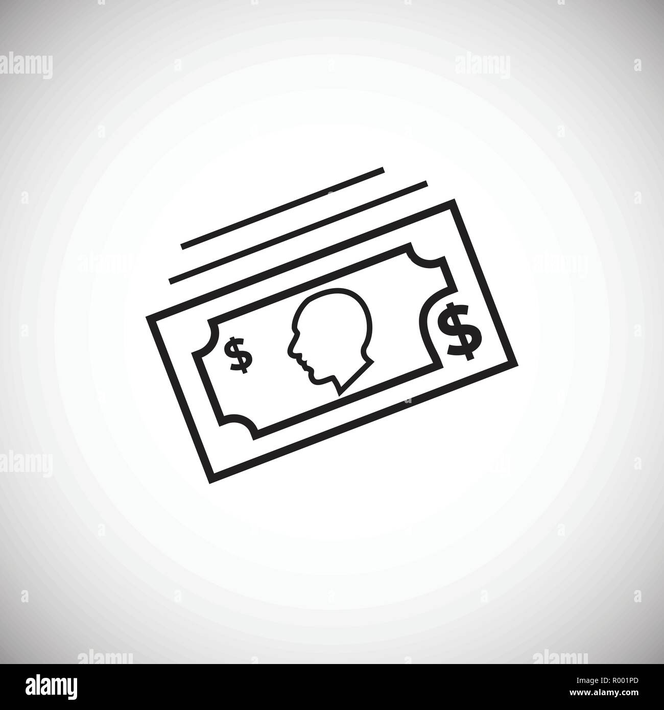 Cash money thin line on white background icon Stock Vector Image & Art ...