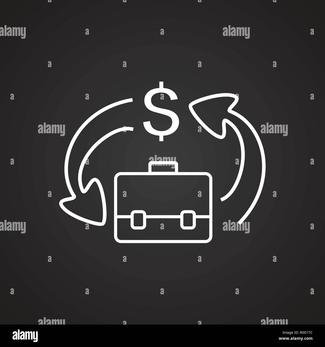 Stock trading thin line on black background icon Stock Vector Image ...